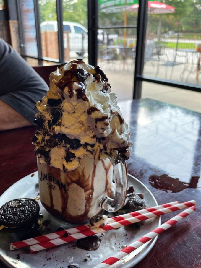 This isn't just a milkshake&mdash;it's a skyscraper of sweetness that makes you wonder if architects should consider careers in dessert design.