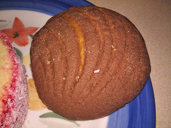 This chocolate concha looks like it could double as a delicious doorstop &ndash; dense, sweet, and utterly irresistible.