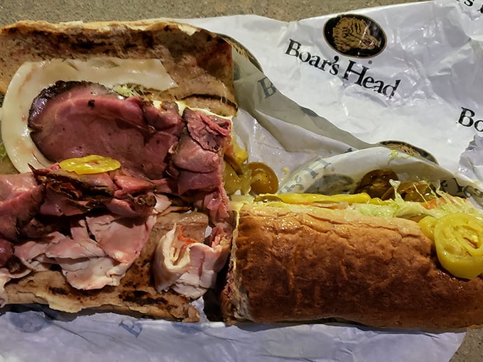 This isn't just pastrami—it's a tower of flavor wearing a bread beret. Boar's Head quality meets small-town care in every perfectly stacked layer.