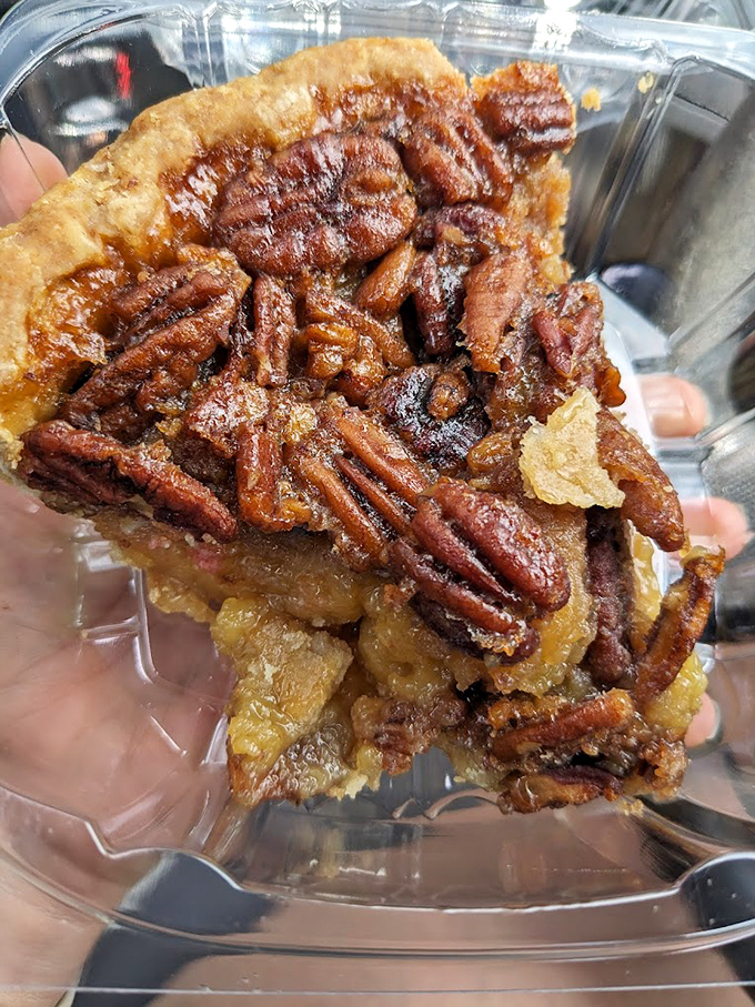 This pecan pie doesn't just have nuts on top&mdash;it's practically a pecan convention with a quorum of caramelized goodness. 