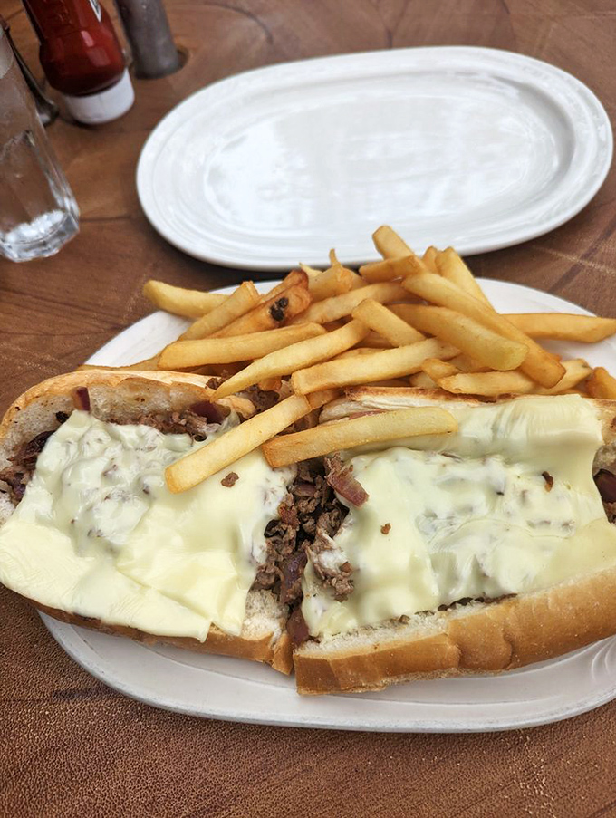 The holy grail of Philadelphia cuisine in all its melty glory. This cheesesteak doesn't need a fancy introduction&mdash;it speaks the universal language of deliciousness. 