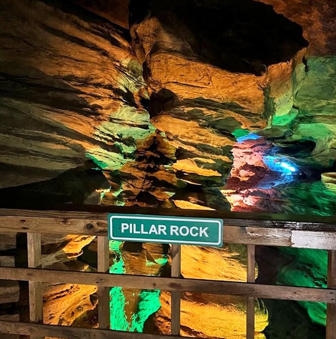 "Pillar Rock" sounds like a 70s rock band, but it's actually this stunning formation illuminated like nature's own concert stage. 