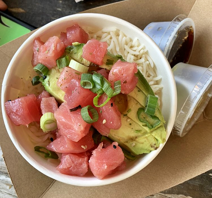 This poke bowl is Florida's answer to Hawaii—fresh tuna, creamy avocado, and rice creating the vacation your taste buds have been dreaming about.