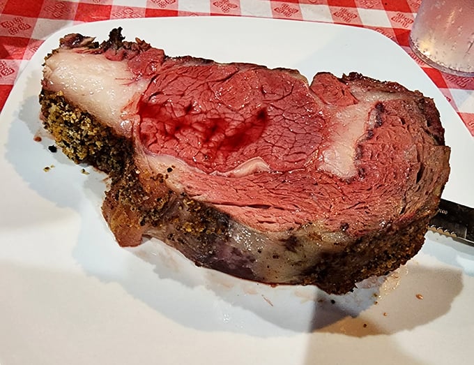 Prime rib that makes you question every other steak you've ever eaten. The pink center whispers, "This is what patience tastes like."