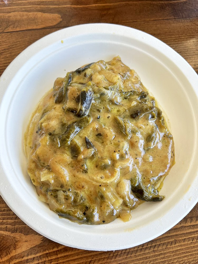 The rajas taco showcases how poblano peppers and cheese create magic when treated with proper respect. 