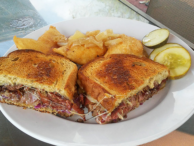 A Reuben sandwich that doesn't just speak to you&mdash;it serenades. Perfectly grilled bread embracing that magical dance of corned beef, sauerkraut, and Swiss.