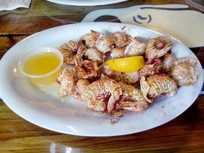 Rock shrimp so tender and sweet they make lobster nervous about its job security. That melted butter is just showing off.