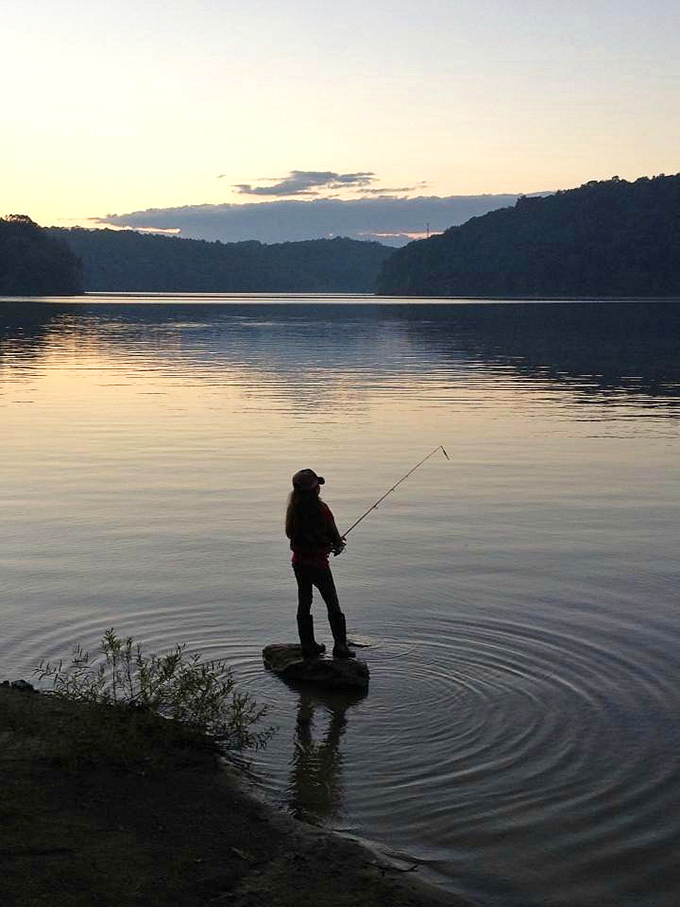 Twilight transforms Salt Fork into a fisherman's meditation studio. The ripples from each cast spread like thoughts across the evening water.