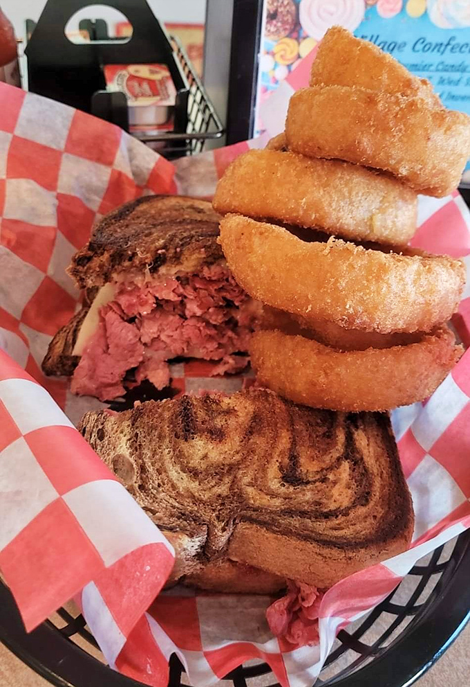 The mark of a truly great sandwich isn't just what's between the bread&mdash;it's those golden-brown onion rings standing at attention alongside it.