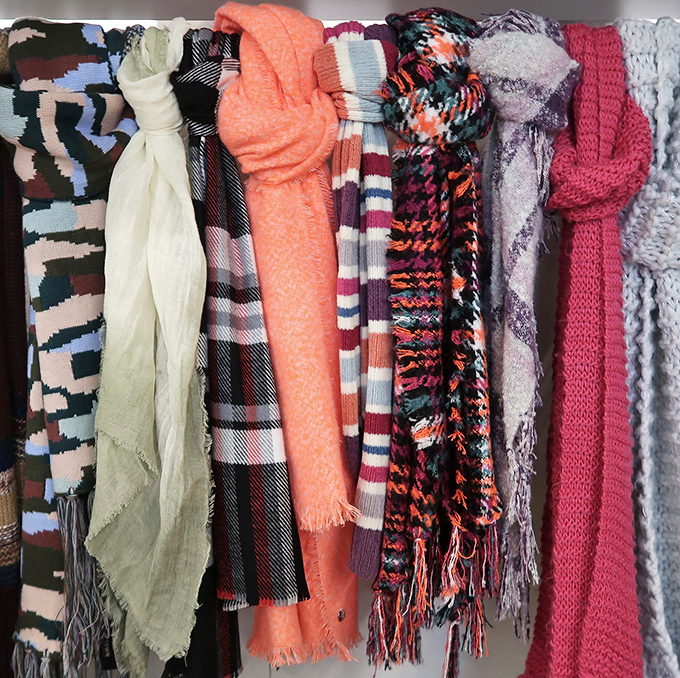 A rainbow of scarves that would make Joseph's technicolor dreamcoat look monochromatic. Winter style has never been so vibrant.