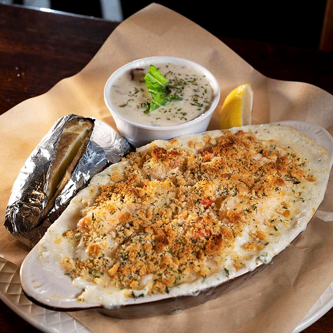 Seafood casserole with that irresistible golden crust&mdash;where comfort food meets oceanic decadence in one bubbling, beautiful dish.