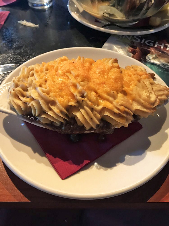 This shepherd's pie isn't just comfort food; it's like someone took your grandmother's recipe and gave it a culinary scholarship.