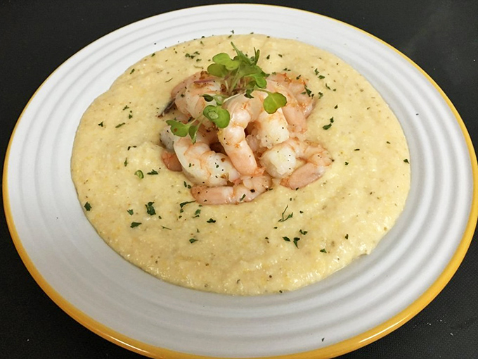 Shrimp and grits elevated to an art form. Those plump crustaceans lounging on a bed of creamy goodness might just make you weep with joy.