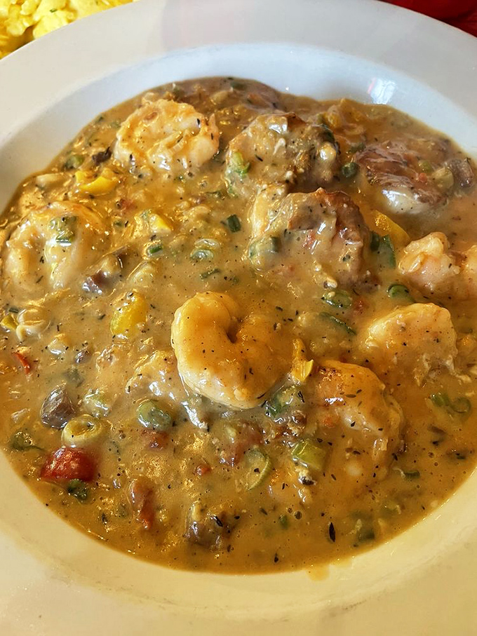 Shrimp and grits with such perfect harmony they could form their own jazz band. Each spoonful is a little Southern vacation.