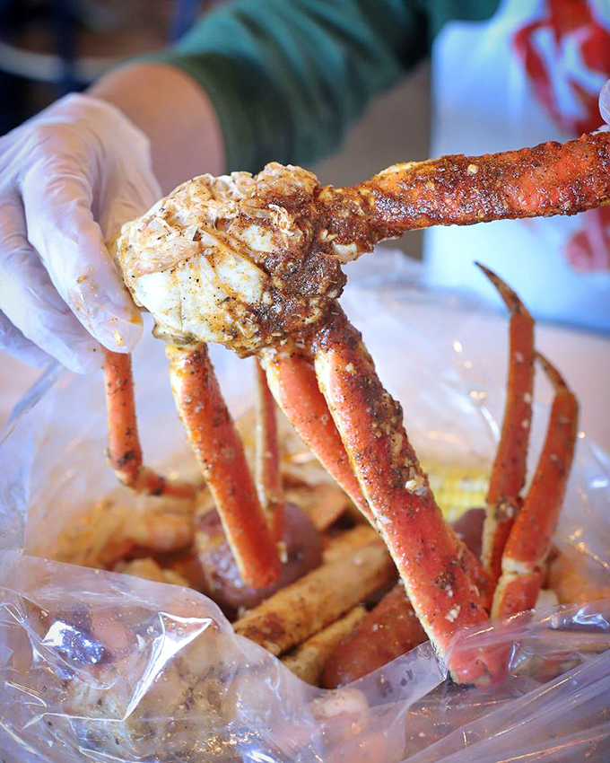 Snow crab legs sprawl across the table like delicious pickup sticks for grown-ups who play.
