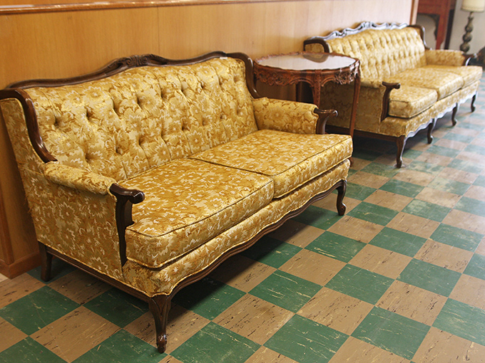 These golden vintage sofas aren't just furniture&mdash;they're time capsules from an era when living rooms were for actual living.