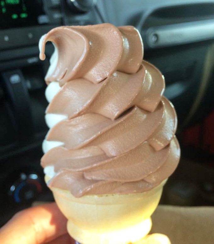 Soft serve perfection swirled higher than your cholesterol levels, but infinitely more enjoyable than any health lecture.