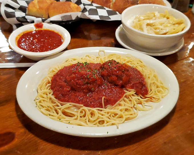 Spaghetti and meatballs&mdash;the comfort food equivalent of a warm hug from your favorite aunt who learned to cook in Naples.