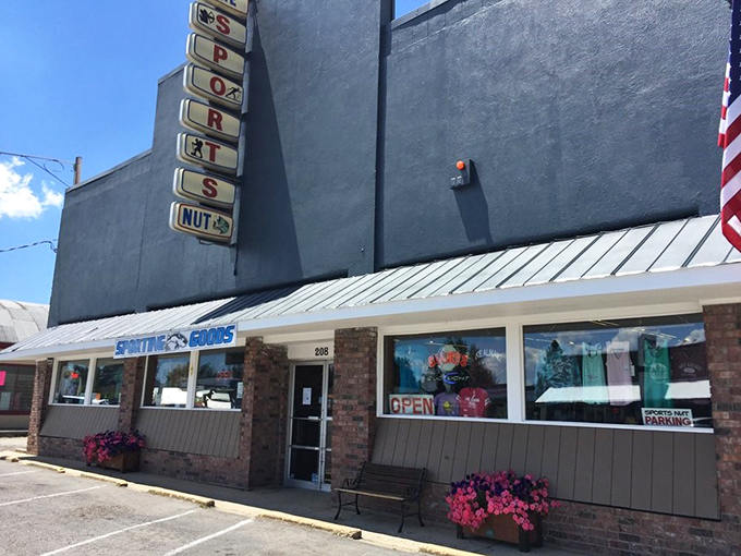 Sports Nut offers small-town shopping with those flower baskets that say, "Yes, we care about curb appeal." Where everybody knows your name and your fishing spot.