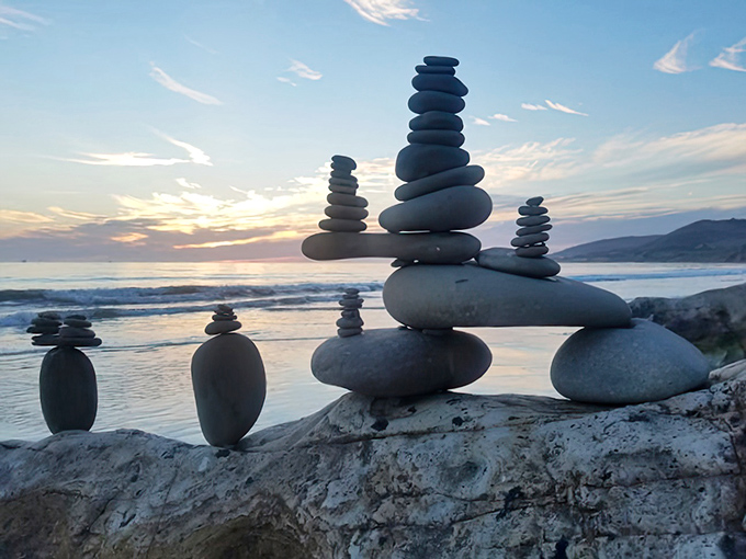 Rock balancing: where gravity takes a holiday and patience becomes art. These stone sculptures are El Capit&aacute;n's temporary treasures.