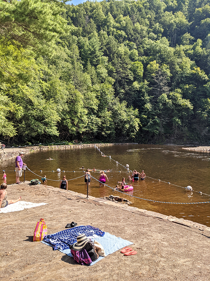 The swimming area at Worlds End proves that nature's swimming pools beat chlorine every time, even if they're cold enough to make you question your life choices.