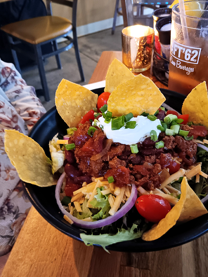 The legendary taco salad in all its glory&mdash;a festival of colors, textures, and flavors that makes other salads look like they're not even trying.