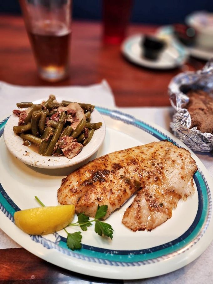 Perfectly seasoned tripletail fillets prove that sometimes simplicity trumps complexity&mdash;just add a side of those bacon-flecked green beans and happiness follows.
