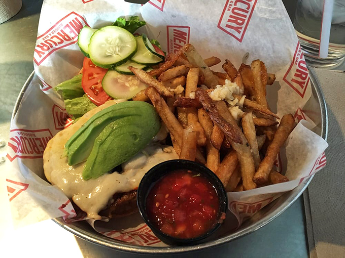 The California Turkey burger brings West Coast vibes to the Midwest with fresh avocado, crisp veggies, and enough flavor to make you forget it's poultry.
