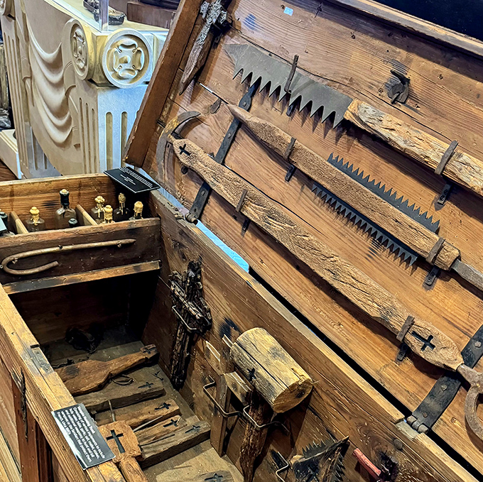 The ultimate emergency kit for 19th-century travelers. Just in case your quaint countryside inn happened to have a vampire problem.