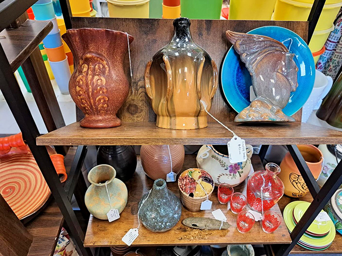 Pottery paradise in earthy tones. These vessels have outlived several design trends and somehow look more relevant today than when they were made. 