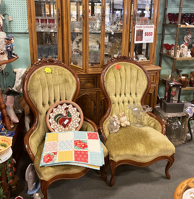 These velvet thrones weren't just chairs in their day&mdash;they were status symbols. Now they sit patiently, waiting for their next royal backside.