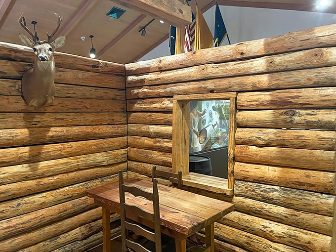 Inside the visitor center, frontier life comes alive with rustic log walls and period furnishings. History without the homework!