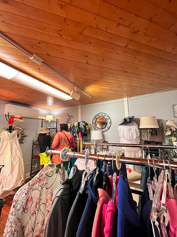 Behind the scenes, the store's operations area buzzes with activity as donations are sorted and prepared for their second chance.