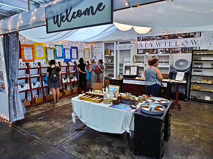 Handcrafted soaps and natural products offer a sensory break from vintage hunting. The modern maker movement thrives alongside antique treasures.