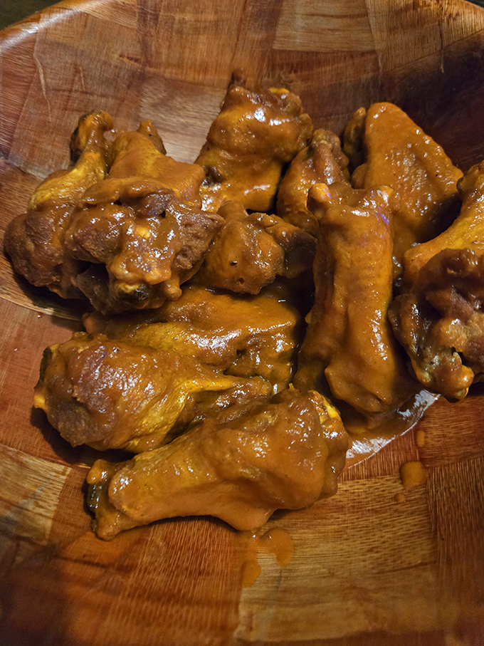 These wings aren't trying to win a beauty pageant, but they've got personality for days. Saucy, substantial, and unapologetically messy.