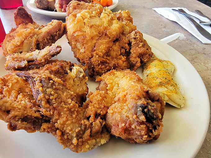 Golden-brown fried chicken that crackles with each bite &ndash; the kind that makes you wonder if they've somehow improved on the laws of physics.