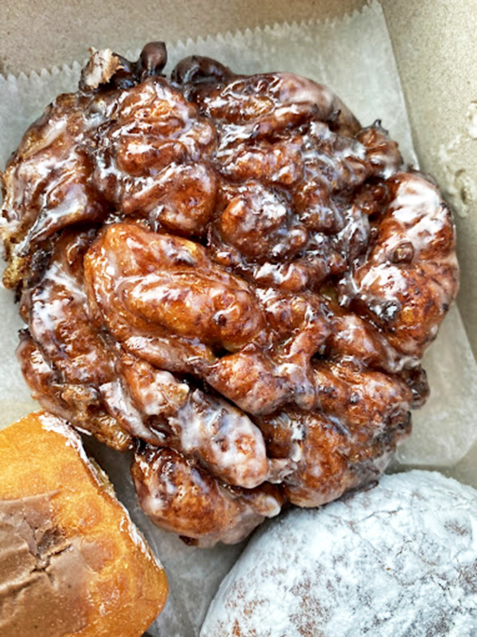 The legendary apple fritter &ndash; a glorious misshapen masterpiece where every nook and cranny is an adventure waiting to happen.
