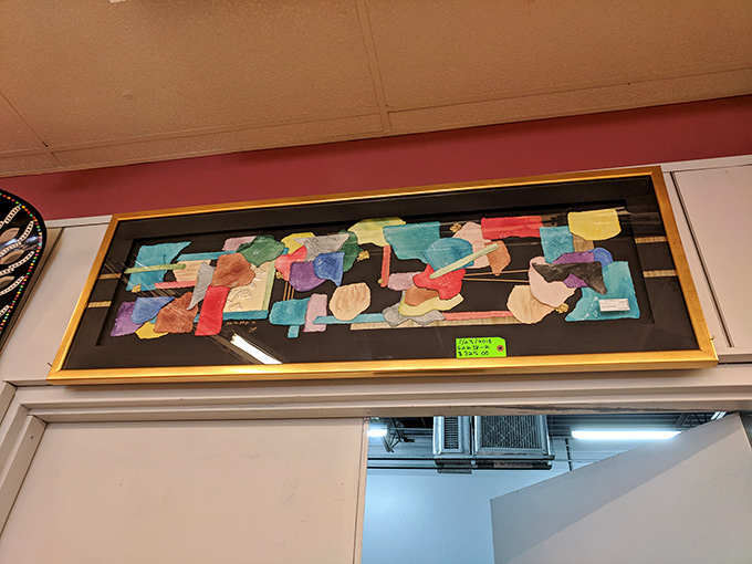 Abstract art that looks like it escaped from a gallery in South Beach. Someone's living room wall is about to get a serious upgrade.