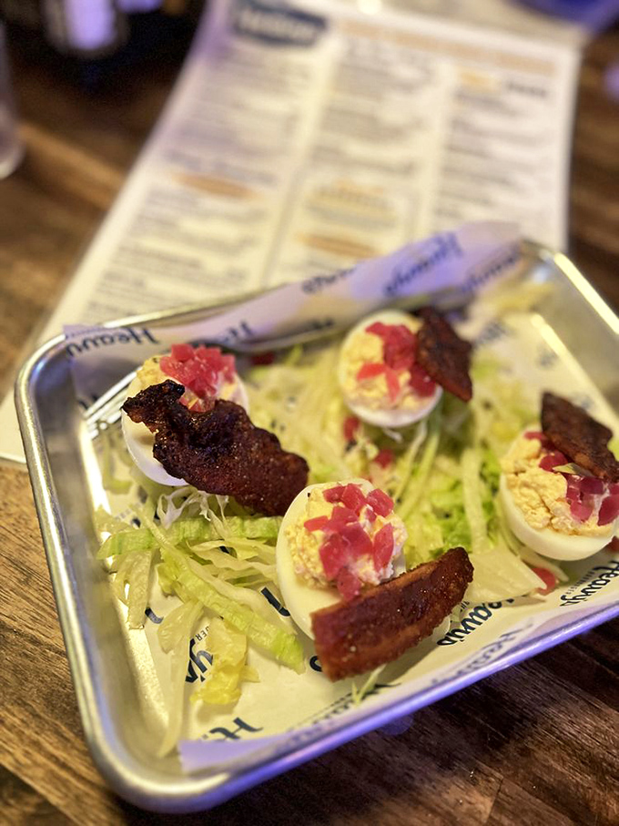 A deconstructed breakfast on a metal tray? It's like a morning symphony arranged by a chef who understands life's simple pleasures. 