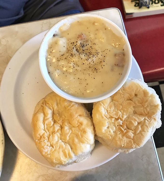 These biscuits aren't just made from scratch&mdash;they're made with conviction. The gravy? Let's just call it liquid comfort.