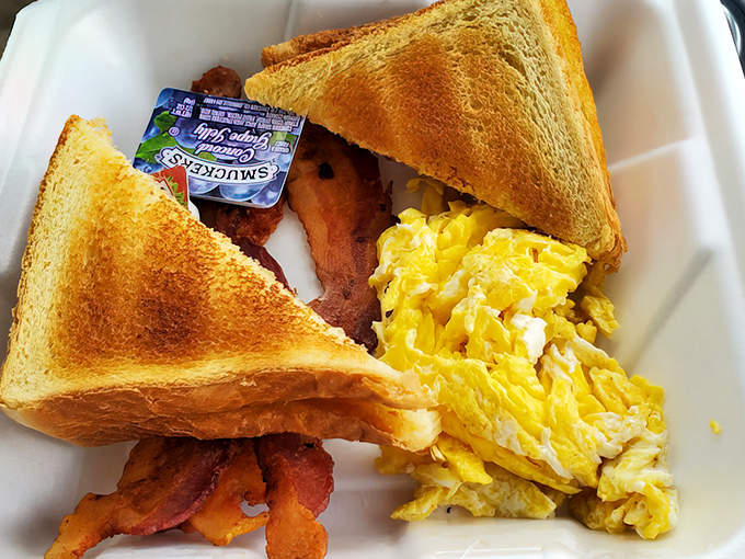 Morning glory arrives on a plate with eggs, hash browns, and toast that'll fuel your day properly.