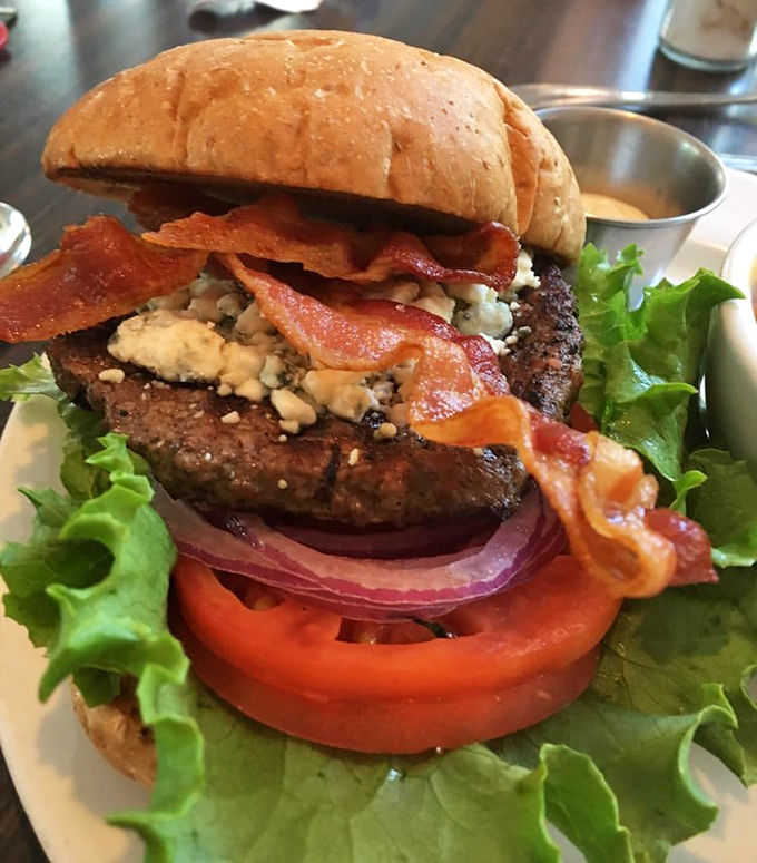 This isn't just a burger&mdash;it's a towering achievement of beef, blue cheese, and bacon that makes you want to plant a flag in it.
