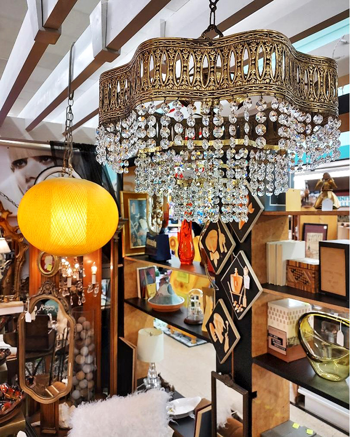 Not your average Home Depot lighting section! This crystal chandelier could turn your dining room into a mini-Versailles or at least impress your mother-in-law.