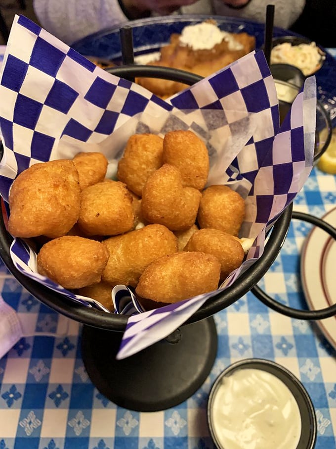 Golden cheese curds that squeak between your teeth – Wisconsin's greatest contribution to humanity since the Packers. Dip them in that ranch and hear angels sing.