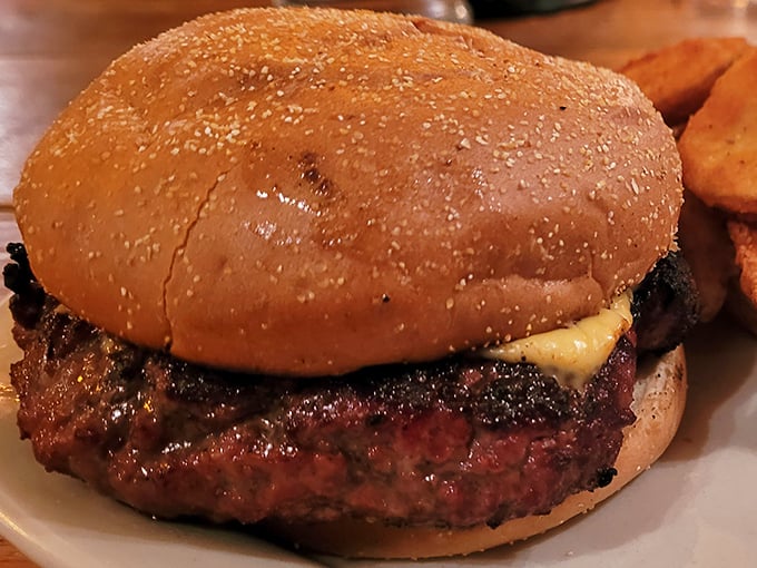 This isn't some fancy-pants gourmet burger; it's a straightforward masterpiece of beef, cheese, and bun that demands to be devoured immediately.