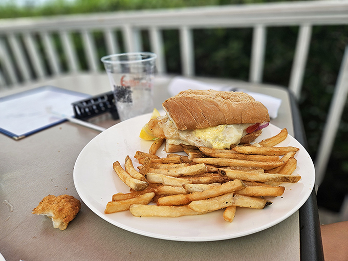 Sometimes paradise comes on a bun &ndash; a hearty sandwich and golden fries enjoyed with that priceless Gulf Coast breeze.