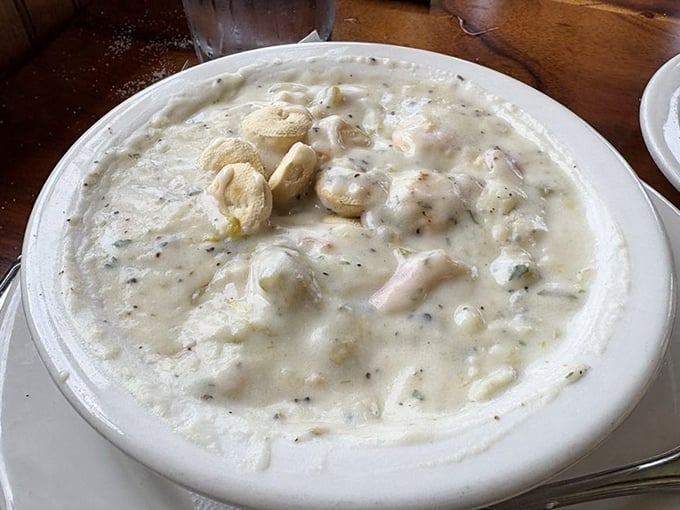 A bowl of clam chowder so creamy and packed with clams, it could make a New Englander consider relocating to the West Coast.