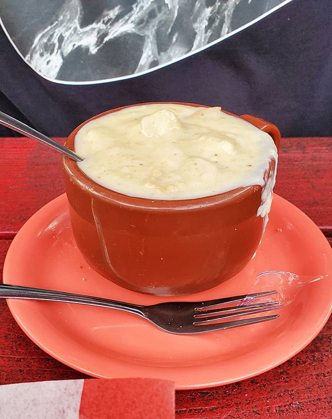 The star of the show: creamy clam chowder so thick your spoon could practically stand up straight in it.