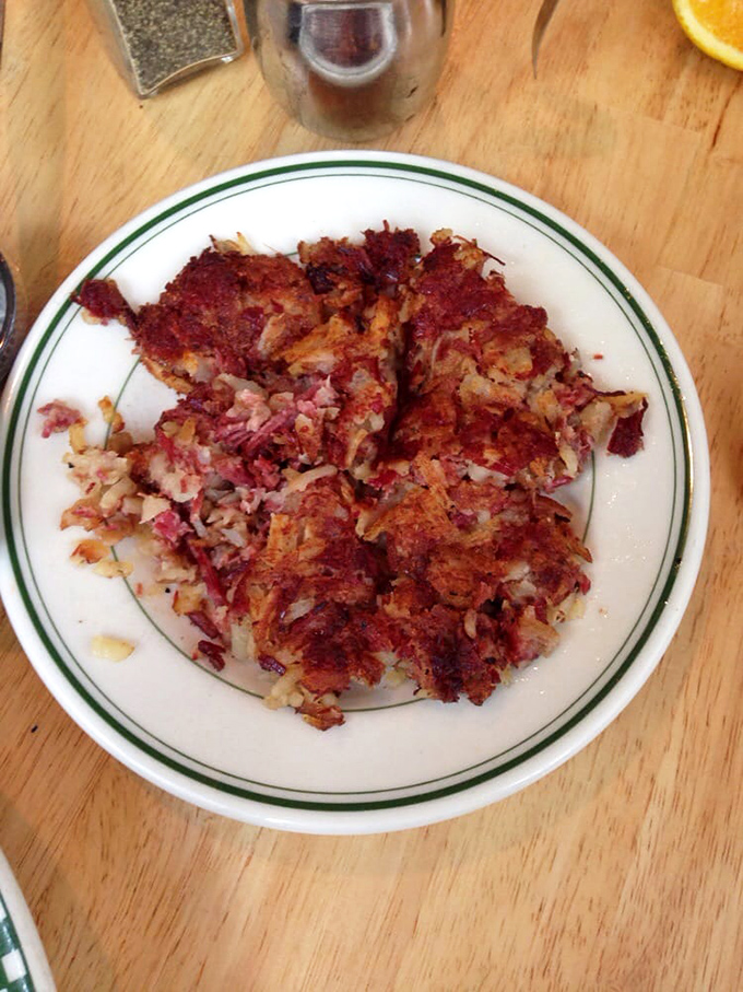 Corned beef hash that's actually made with real corned beef? Revolutionary! This crimson-hued beauty is breakfast's unsung hero.