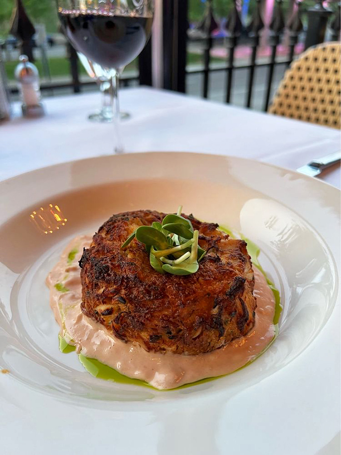 This isn't just a crab cake &ndash; it's a masterclass in restraint. Just enough binding to hold together what seems like an entire crab.